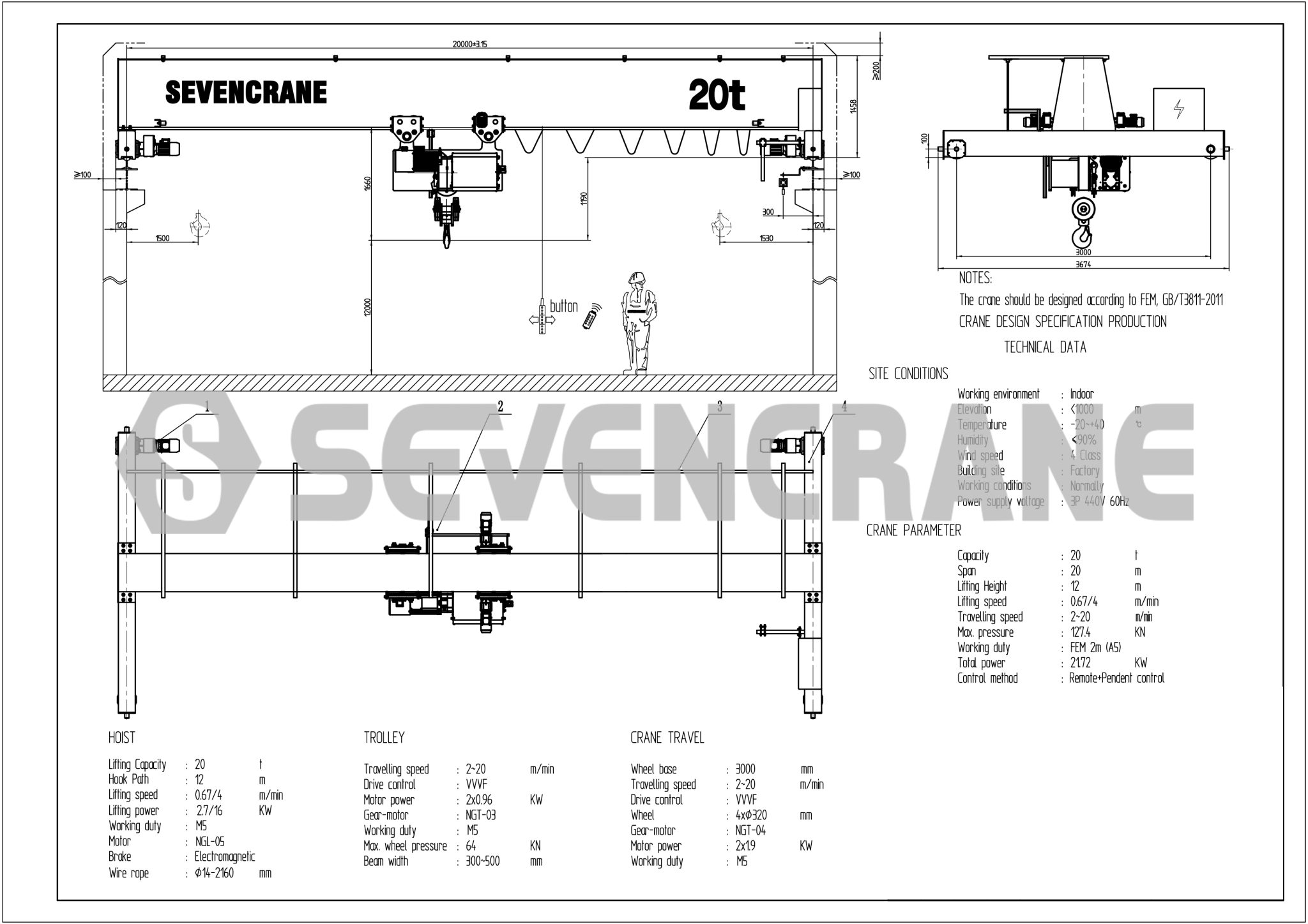 Top Running Bridge Crane - SEVENCRANE