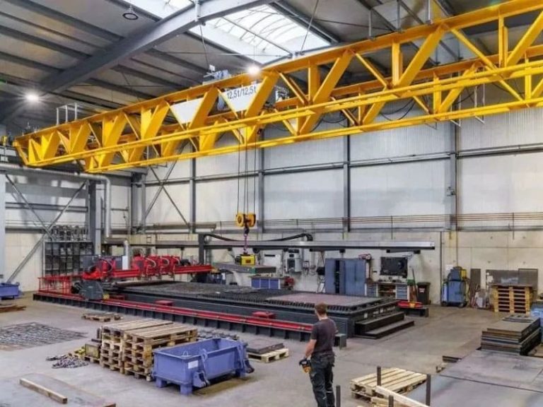 Bridge Crane Assisted Sheet Metal Processing Workshop